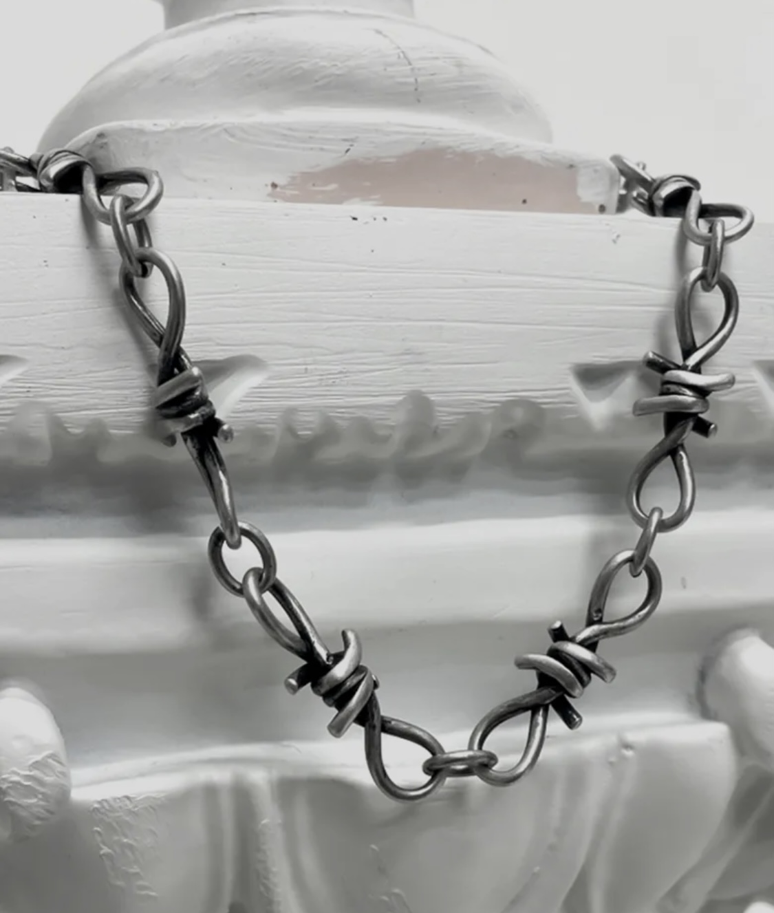 BLESSED BULLET(블레스드 뷸렛) | 실시간 인기 스타일 | ss-10mm 가시 링크 목걸이_빈티지 실버 | 온더룩