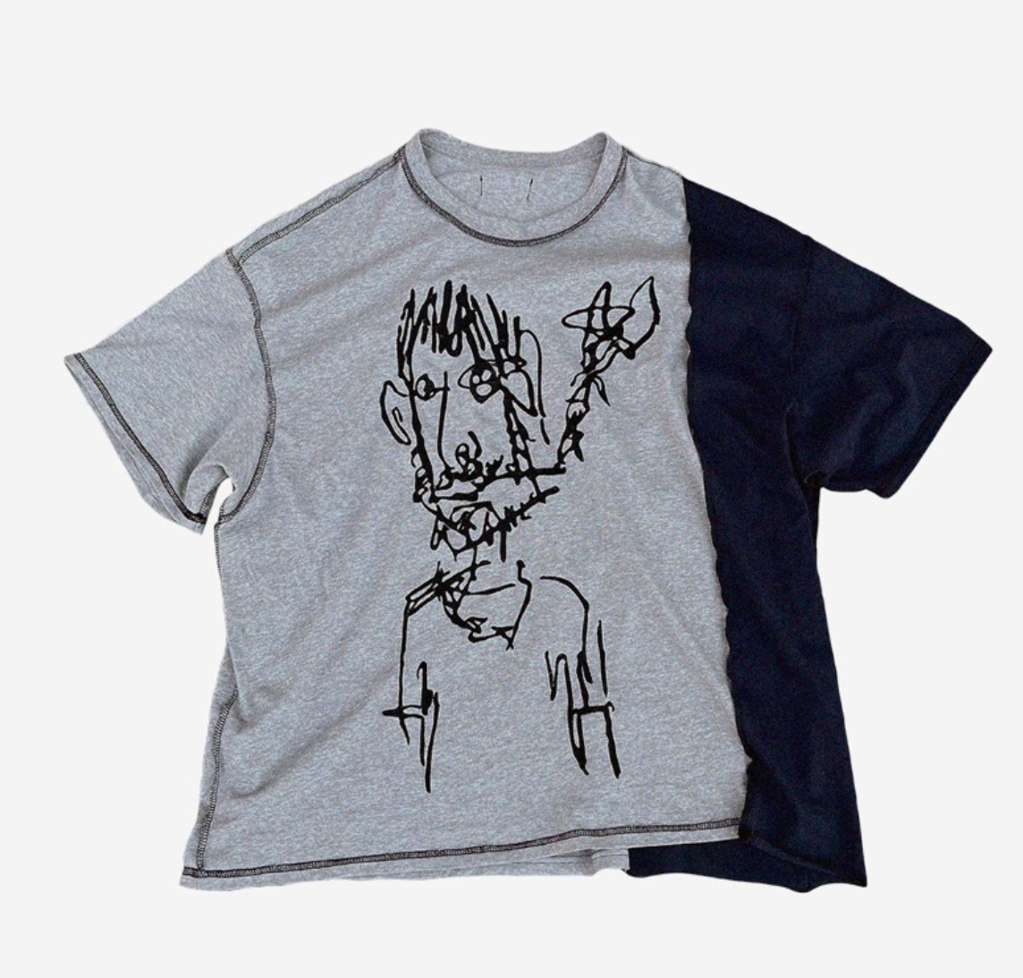 AOP(에이옵) | 실시간 인기 스타일 | PORTRAIT EMBROIDERY DRAWING T-SHIRTS_GREY | 온더룩