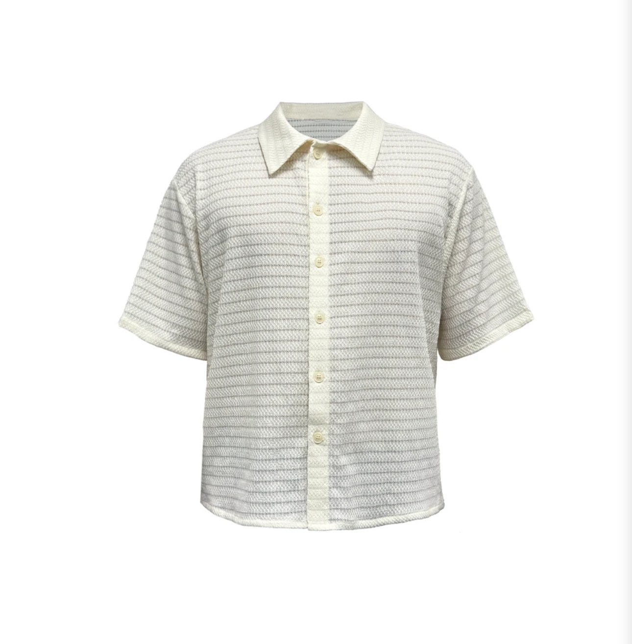 JCAESARCLO | 실시간 인기 스타일 | JCAESAR CUT-OUT STRIPED SHORT-SLEEVED SHIRT | 온더룩