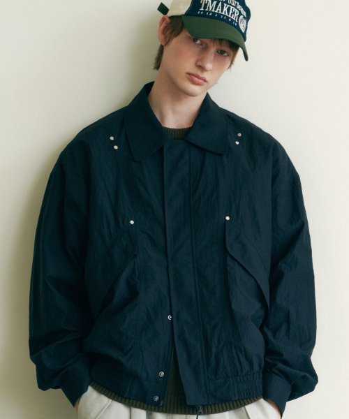 TMAKER(티메이커) | 실시간 인기 스타일 | 시그니처 리벳 블루종 집업 자켓 | 온더룩