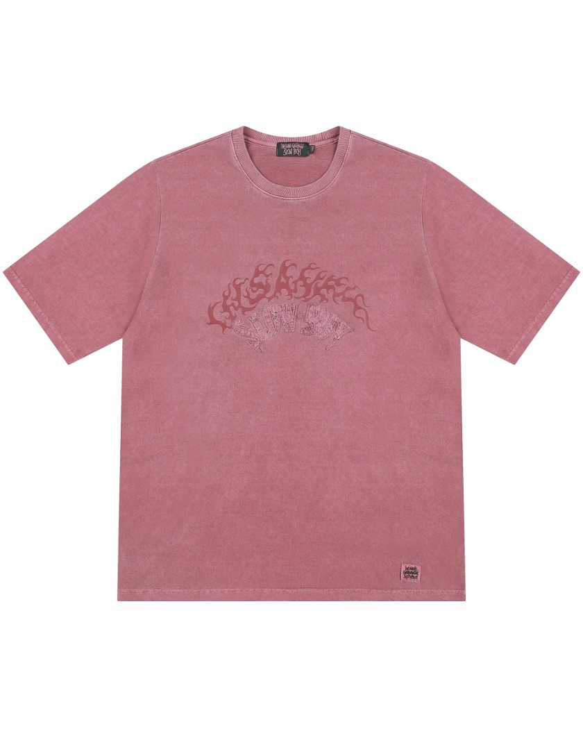 BESLOW(비슬로우) | 실시간 인기 스타일 | FLAME APPLIQUE LOGO T-SHIRTS | 온더룩