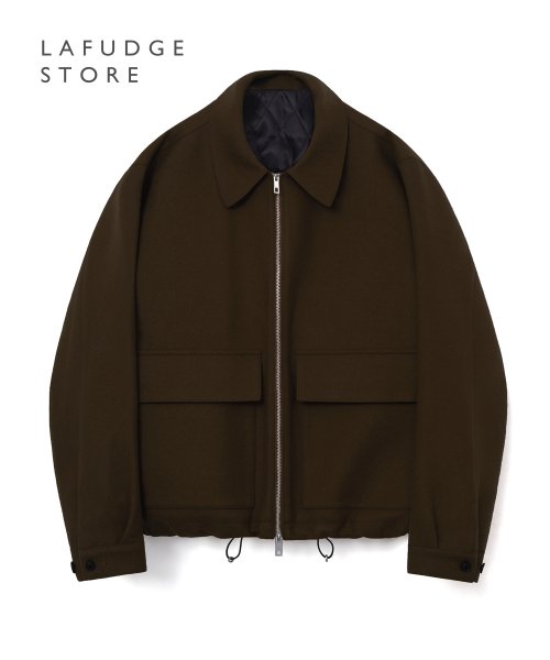 LAFUDGESTORE(라퍼지스토어) | 실시간 인기 스타일 | 울 리치 미니멀 포켓 블루종_Dark Brown | 온더룩