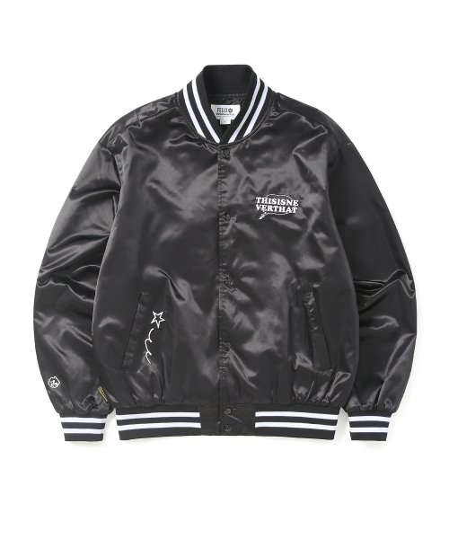 thisisneverthat(디스이즈네버댓) | 실시간 인기 스타일 | TNT Felix Satin Jacket Black | 온더룩