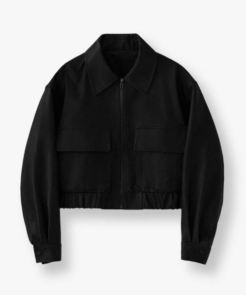 LAFUDGE FOR WOMAN(라퍼지 포 우먼) | 실시간 인기 스타일 | [Woman]버핑레더 크롭 블루종 점퍼_Black ...