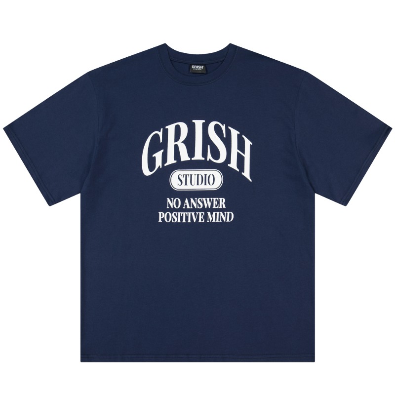GRISH(그리쉬) | 실시간 인기 스타일 | GRISH SERIF LOGO T-SHIRTS NAVY | 온더룩