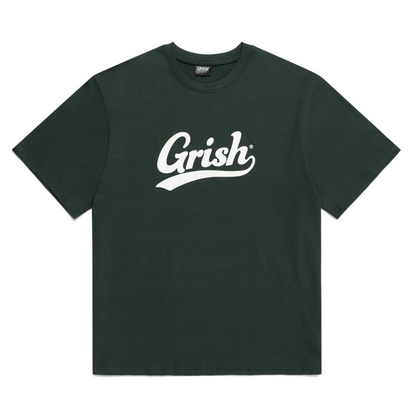 GRISH(그리쉬) | 실시간 인기 스타일 | GRISH LETTERING LOGO T-SHIRTS GREEN | 온더룩