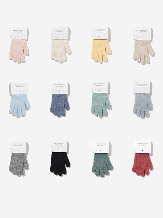 Millo Archive(밀로 아카이브) | 실시간 인기 스타일 | Soft Finger Hole Knit Gloves [12 ...