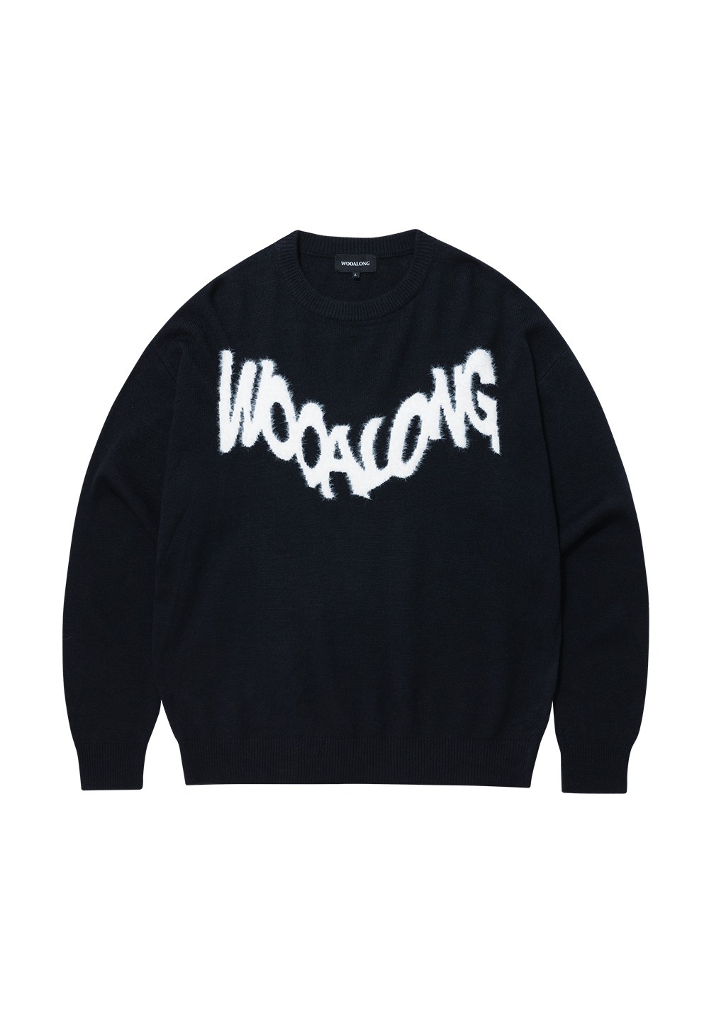 WOOALONG(우알롱) | 실시간 인기 스타일 | Lettering logo knit - NAVY | 온더룩