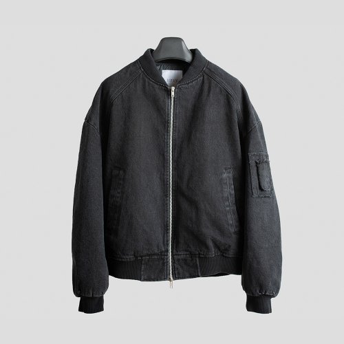 JIPSY(집시) | 실시간 인기 스타일 | 스톤워시드 엣지컷 흑청데님 ma-1 | 온더룩