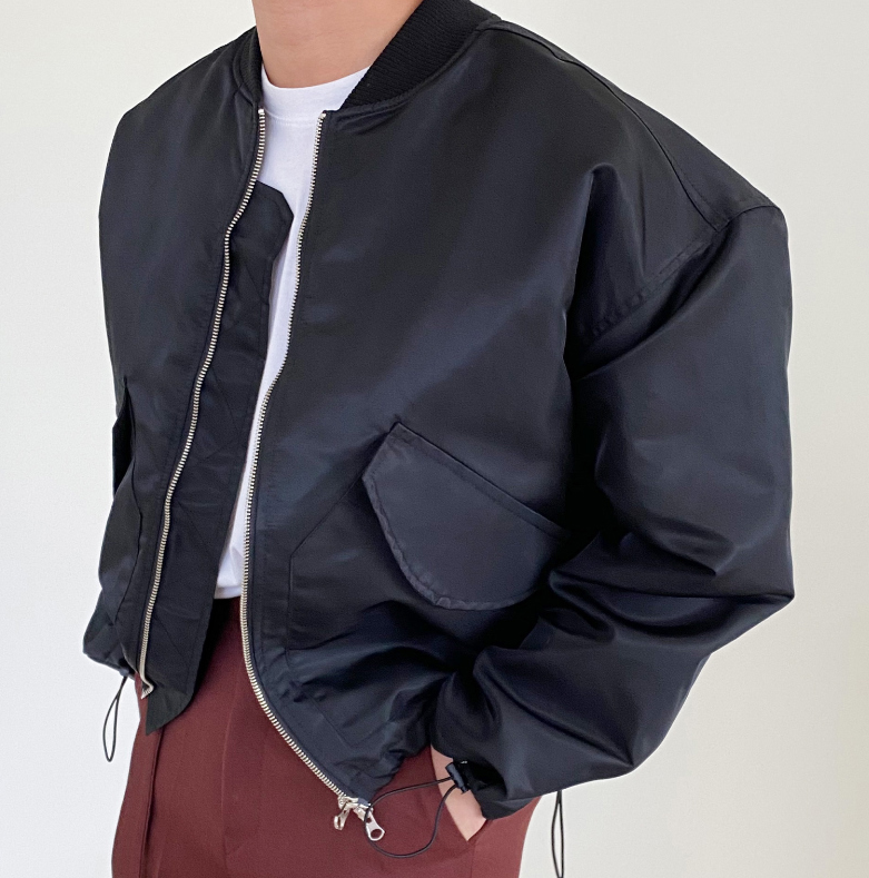 Yshop 와이샵 실시간 인기 스타일 스트링 크롭 항공점퍼 온더룩