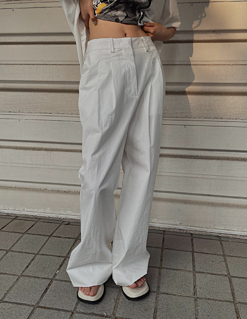 parkim(파르킴) | 실시간 인기 스타일 | COTTON TWO PINTUCK WIDE SL,ivory | 온더룩