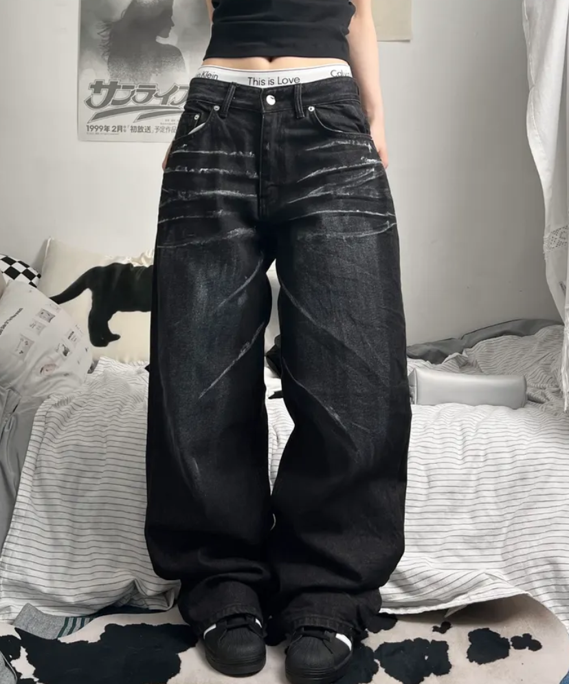 OPM(오피엠) | 실시간 인기 스타일 | smear rough black pants | 온더룩