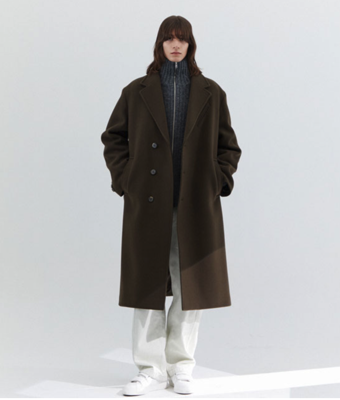 evener(에비너) | 실시간 인기 스타일 | 볼드 테일러 맥시 코트 다크브라운 VP4WC001 | 온더룩