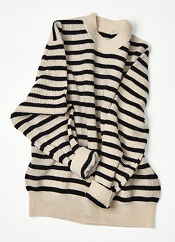 MOMA DESIGN(모마디자인) | 실시간 인기 스타일 | Wool french stripe sweater - 2color | 온더룩