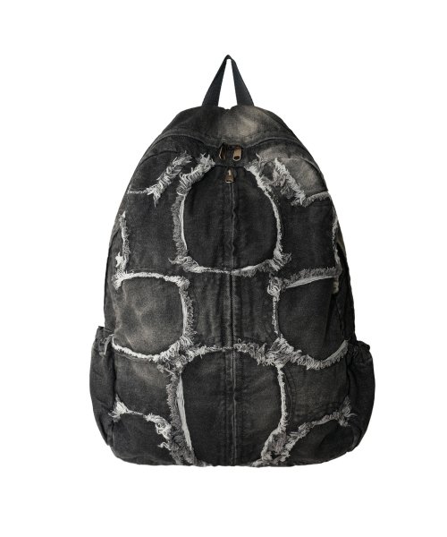 IUGAMAKARAS(이우가마카라스) | 실시간 인기 스타일 | Washed Denim Turtle Backpack (Black) | 온더룩