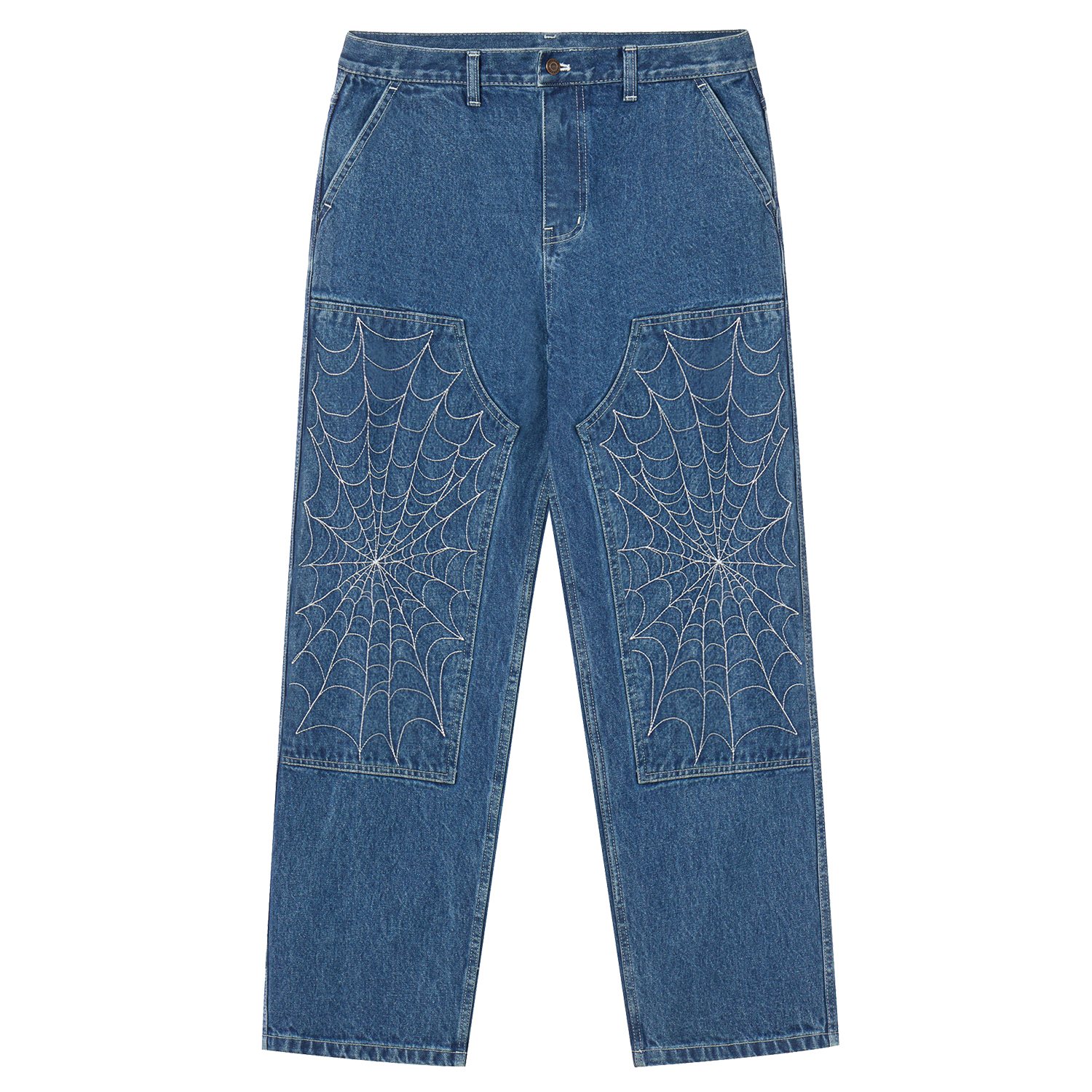 LAFUDGESTORE(라퍼지스토어) | 실시간 인기 스타일 | SPIDER WEB DENIM PANT - MEDIUM BLUE ...