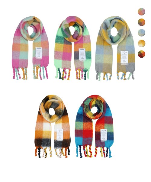 VETEZE(베테제) | 실시간 인기 스타일 | 스튜디오 트위스티드 롱 체크 머플러 (7컬러) Studio Twisted Long Check Muffler (7color ...